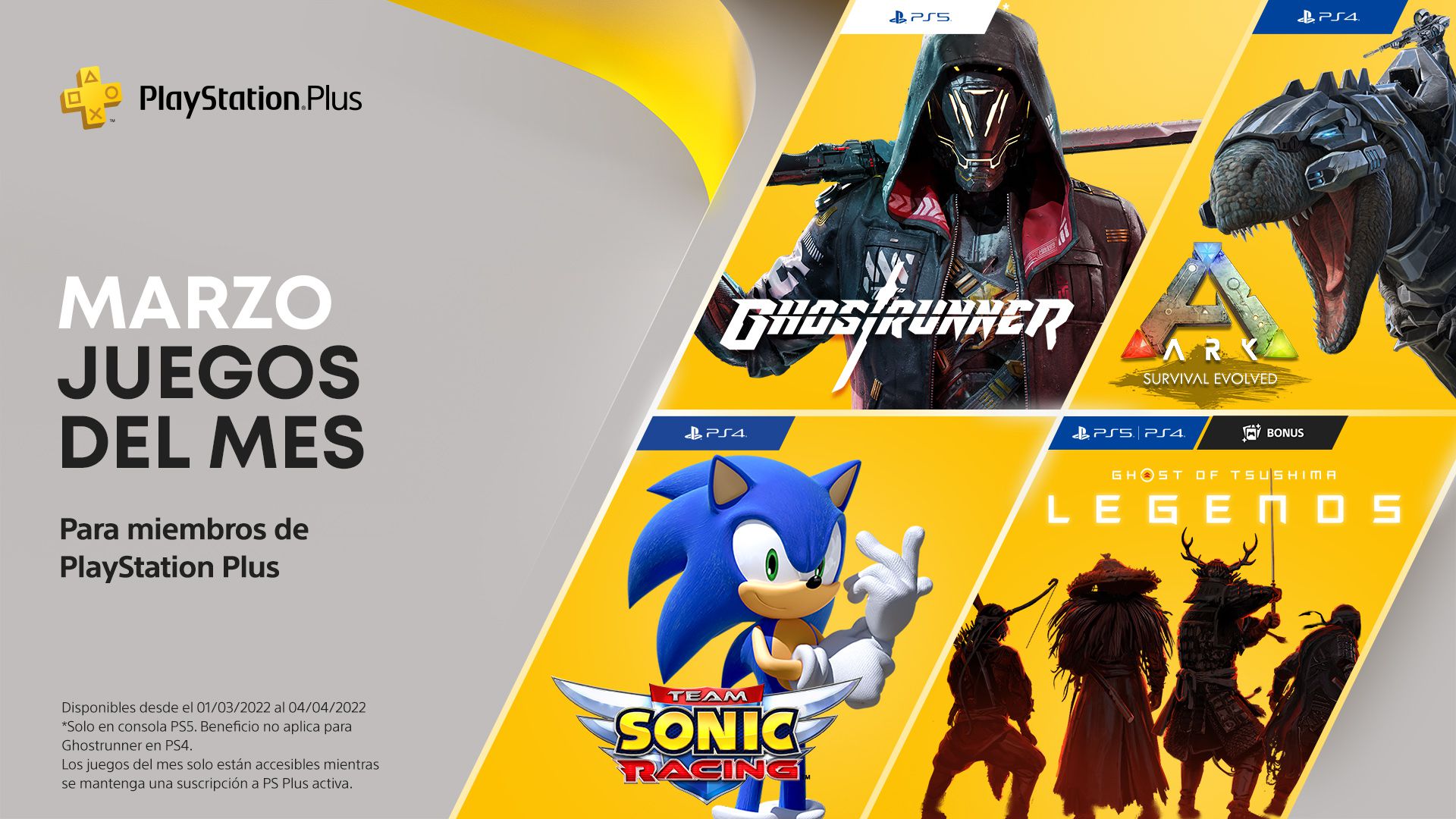 Anunciadas las novedades del mes de marzo para PlayStation Plus Anunciadas las novedades del mes de marzo para PlayStation Plus
