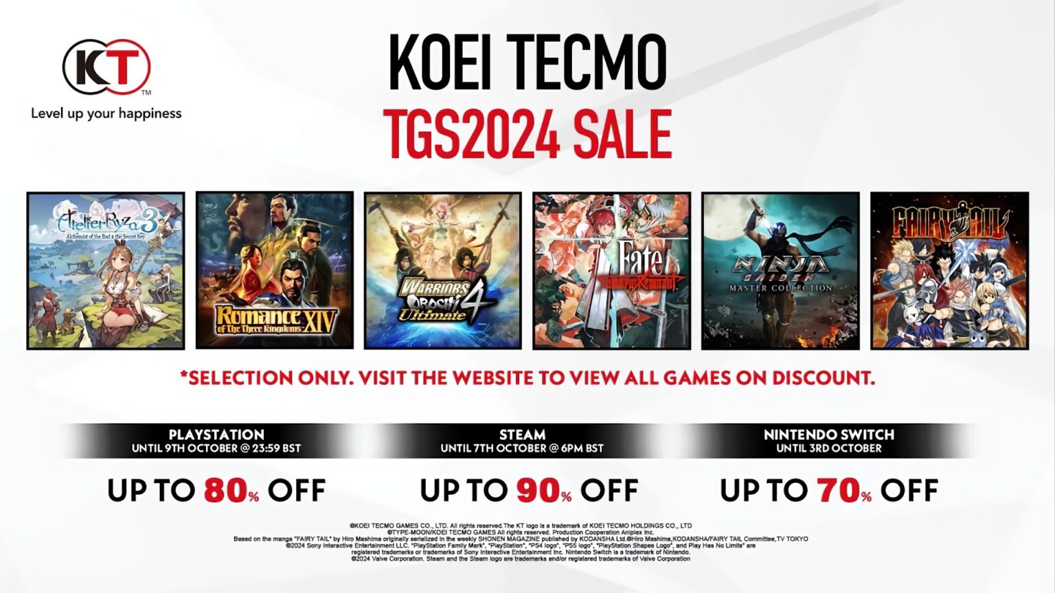 Koei Tecmo Europe celebra el TGS 2024 con hasta un 90% de descuento